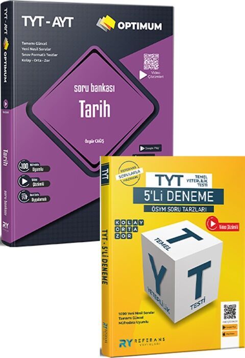 Referans Yayınları TYT AYT Tarih Soru Bankası TYT 5 li Tüm Dersler Deneme Seti,Kitapİşler ...