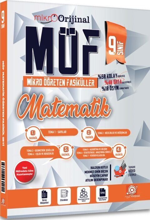 Orijinal Mikro 9. Sınıf Matematik MÖF Mikro Öğreten 4 lü Fasikül Seti ...