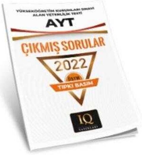 IQ Yayınları 2022 AYT ÖSYM Çıkmış Sorular,Kitapİşler - İşler ...