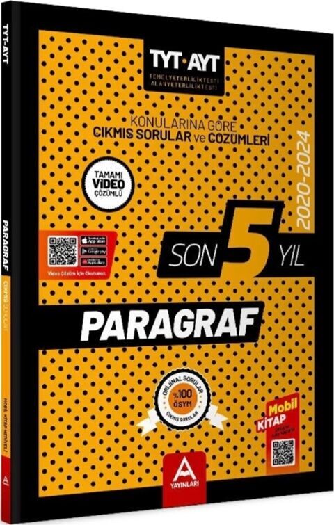 A Yayınları 2020 2024 TYT AYT Paragraf Son 5 Yıl Çıkmış Sorular ...